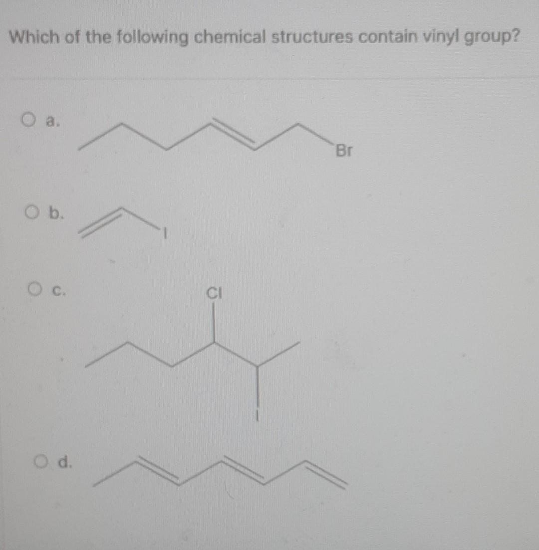 Solved Which of the following chemical structures contain | Chegg.com