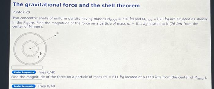 Solved The gravitational force and the shell theorem | Chegg.com