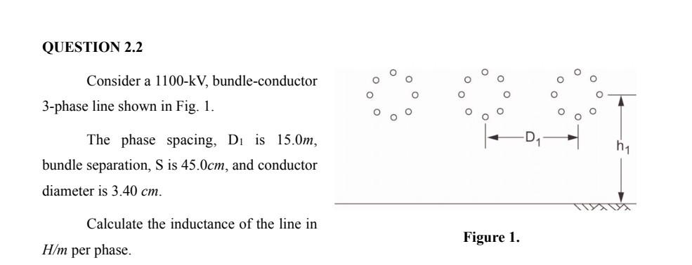 Solved Consider a 1100-kV, bundle-conductor 3-phase line | Chegg.com
