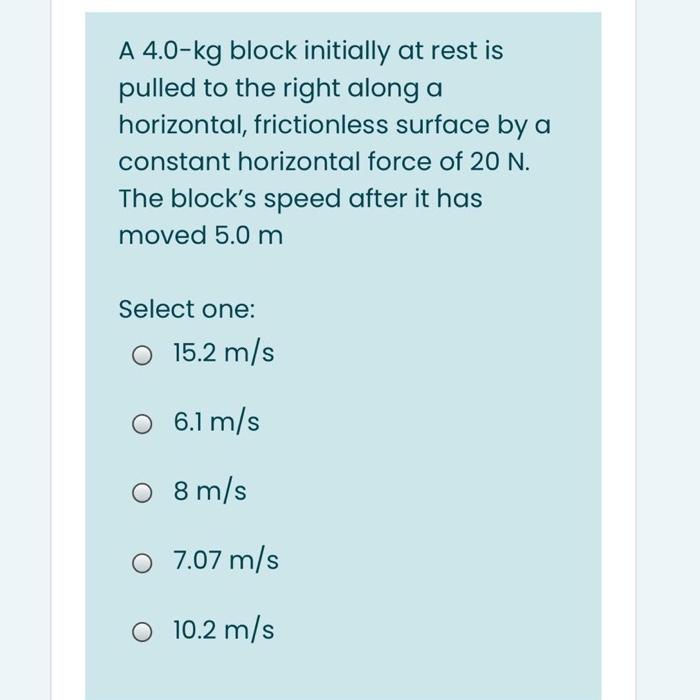 Solved A 4.0-kg block initially at rest is pulled to the | Chegg.com