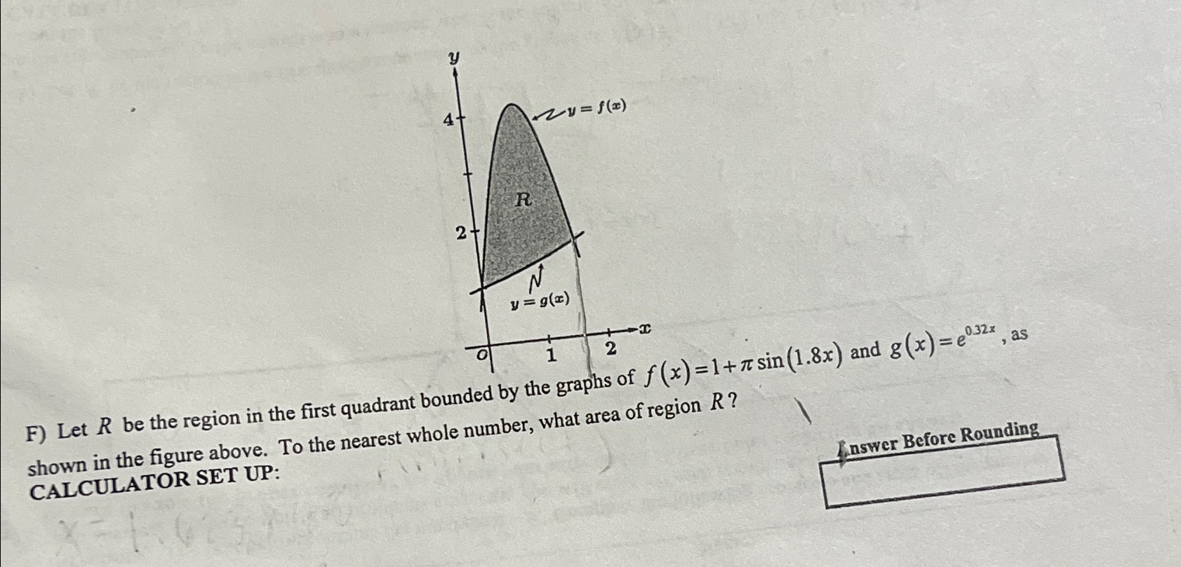 Solved F) ﻿Let R ﻿be the region in the first quadrant | Chegg.com