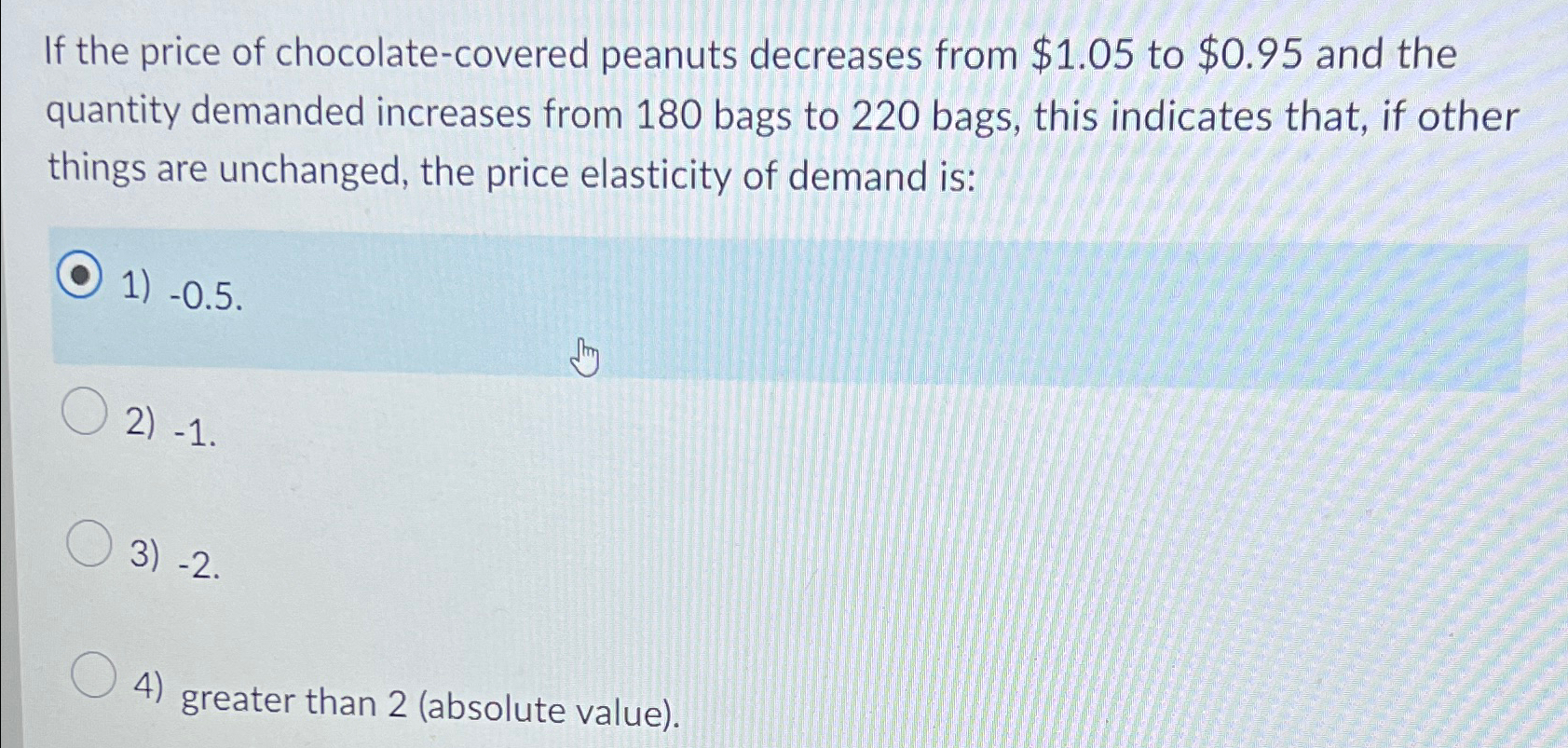 Solved If the price of chocolate-covered peanuts decreases | Chegg.com