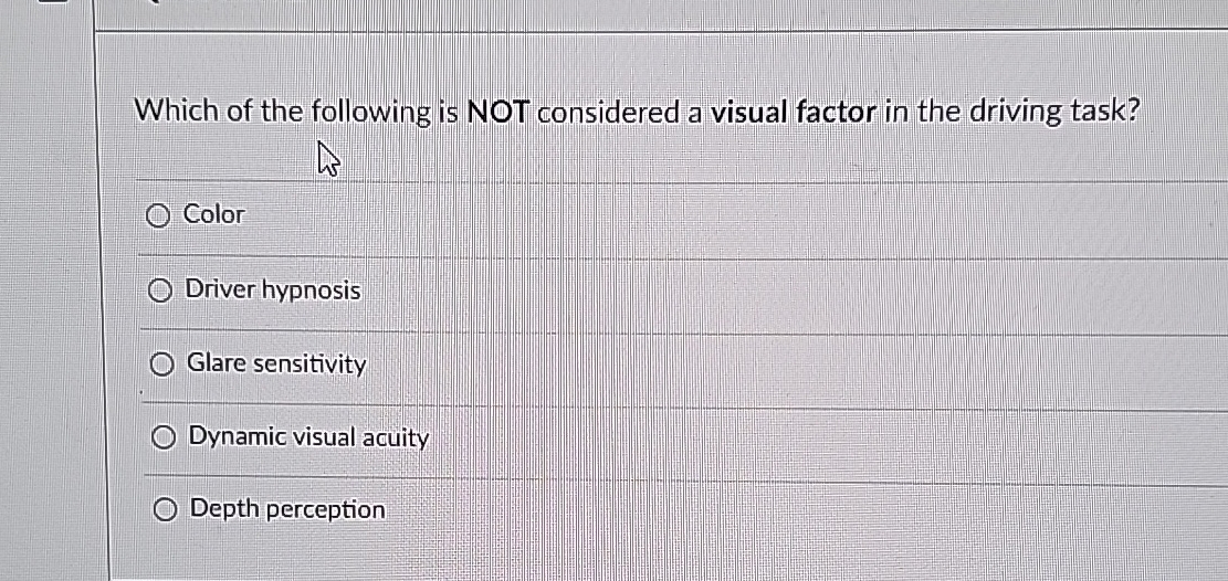 Solved Which of the following is NOT considered a visual | Chegg.com