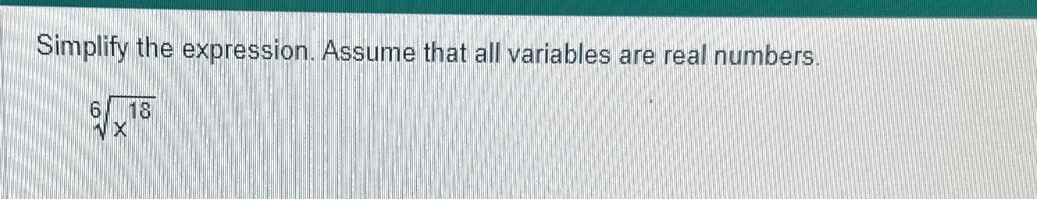 Solved Simplify the expression. Assume that all variables | Chegg.com