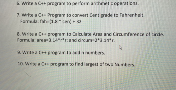 Solved 6. Write a C++ program to perform arithmetic | Chegg.com
