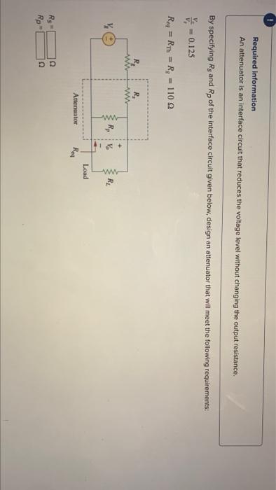 Solved Required information An attenuator is an interface | Chegg.com