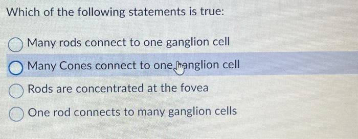 Solved Which of the following statements is true: Many rods | Chegg.com