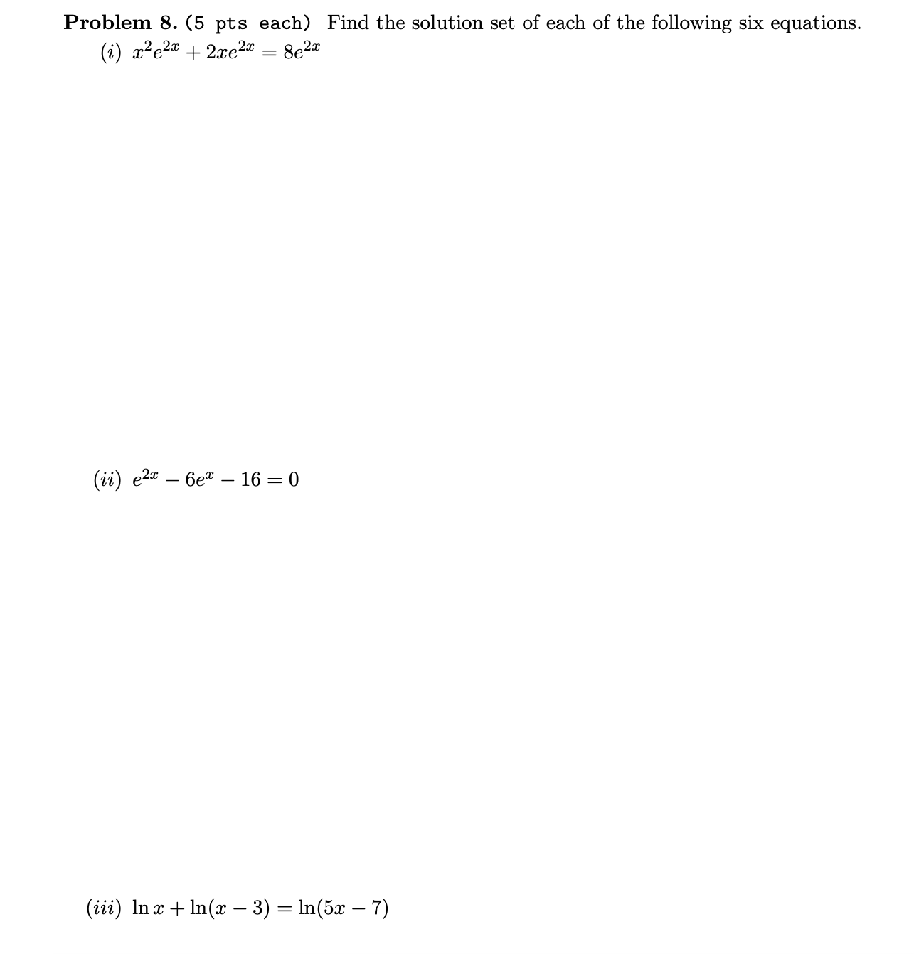 Solved by an EXPERT Problem 8. (5 pts ﻿each) ﻿Find the solution set of | Chegg.com