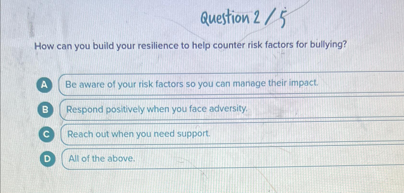 Solved Question 2How can you build your resilience to help | Chegg.com