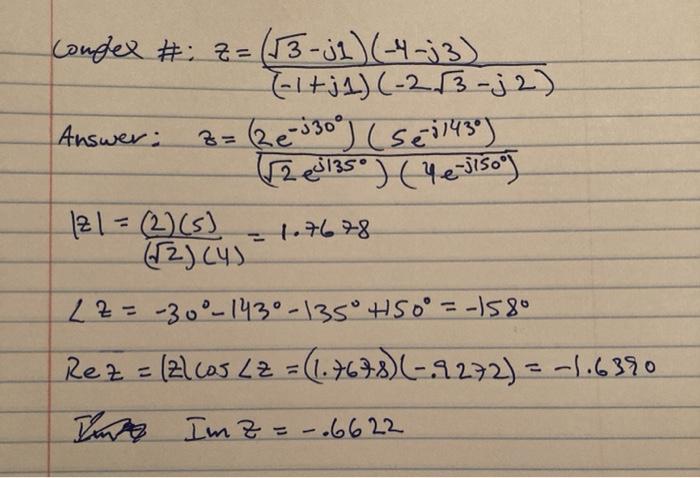 Solved For the following complex number, find the magnitude, | Chegg.com