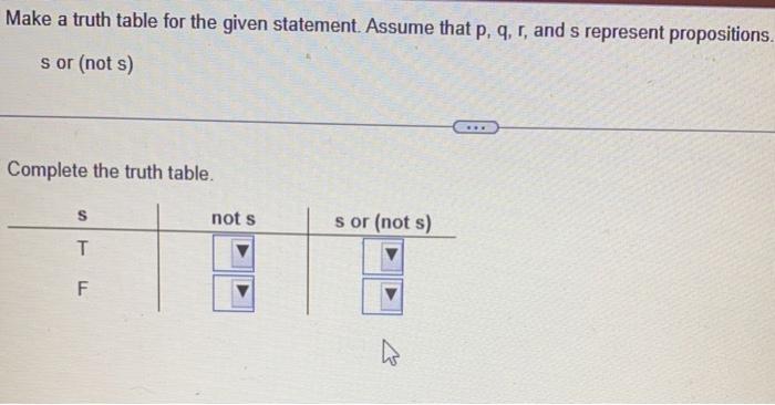 Solved Make a truth table for the given statement. Assume | Chegg.com