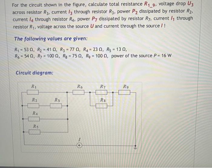 Solved For the circuit shown in the figure, calculate total | Chegg.com