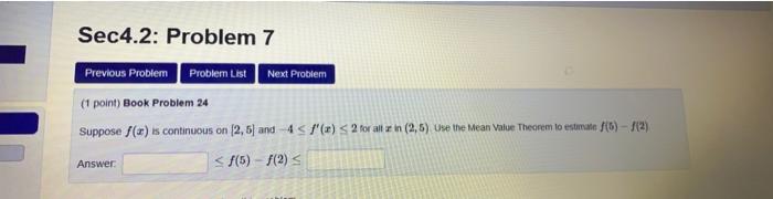 Solved Sec4.2: Problem 7 Previous Problem Problem List Next | Chegg.com