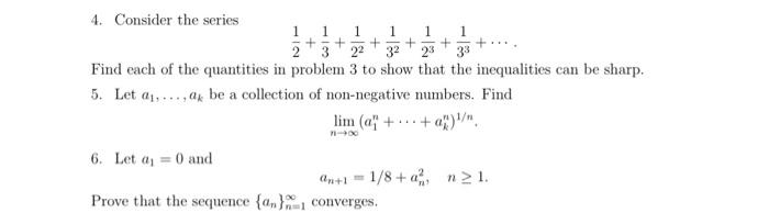 Solved 4. Consider the series 21+31+221+321+231+331+⋯. Find | Chegg.com