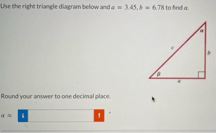 Solved Use the right triangle diagram below and | Chegg.com