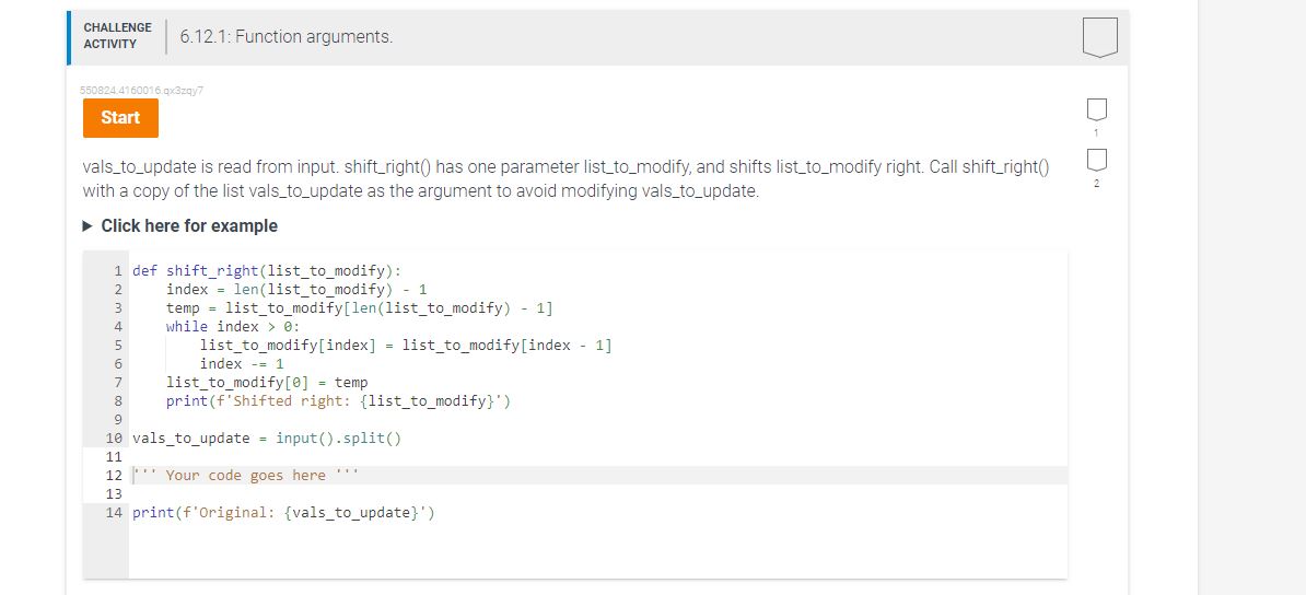 Solved vals_to_update is read from input. shift_right() ﻿has | Chegg.com