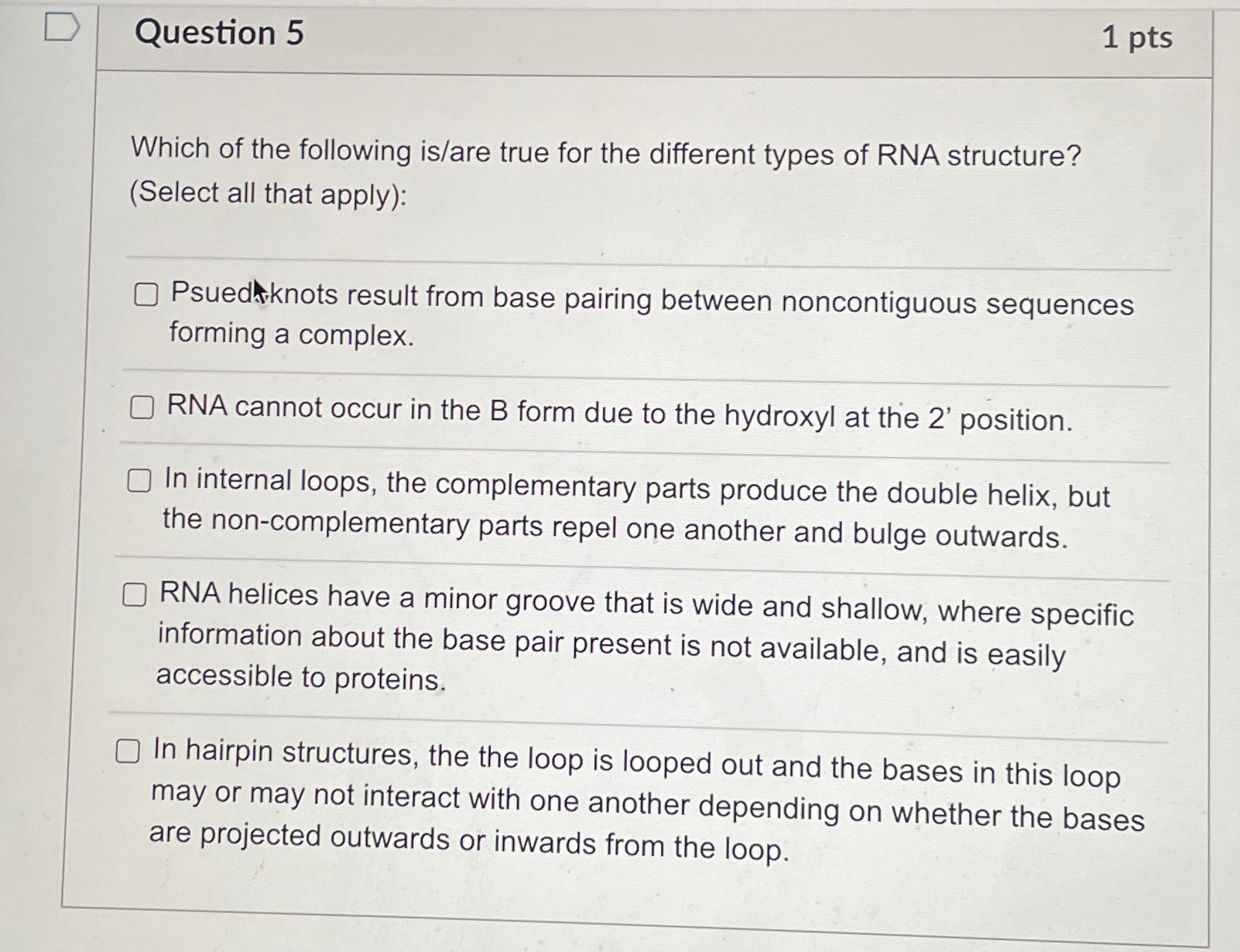 Solved Question 51 ﻿ptsWhich of the following is/are true | Chegg.com