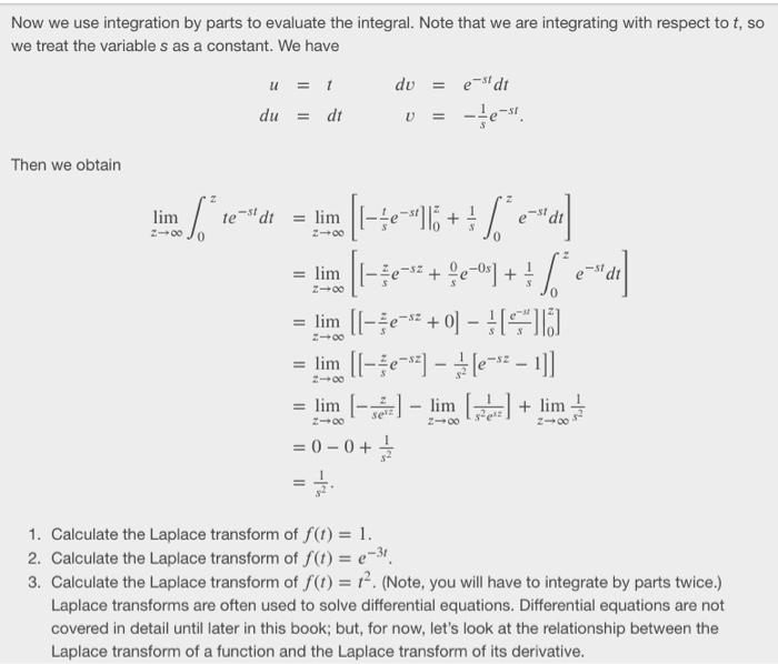 Solved STUDENT PROJECT Laplace Transforms In the last few | Chegg.com