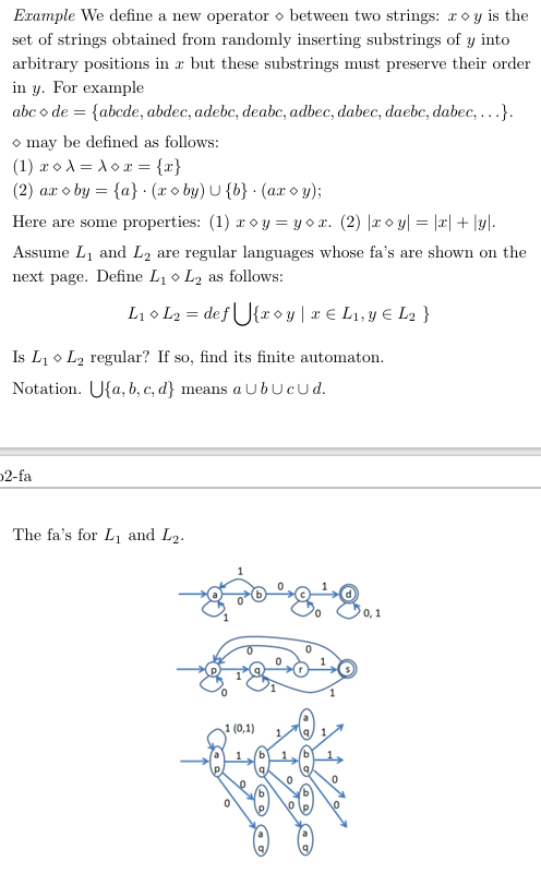 Solved Example We define a new operator diamond between two | Chegg.com