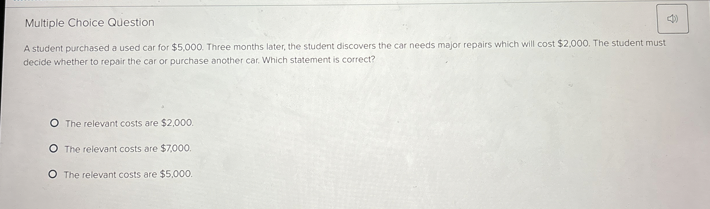 Solved Multiple Choice QuestionA student purchased a used | Chegg.com