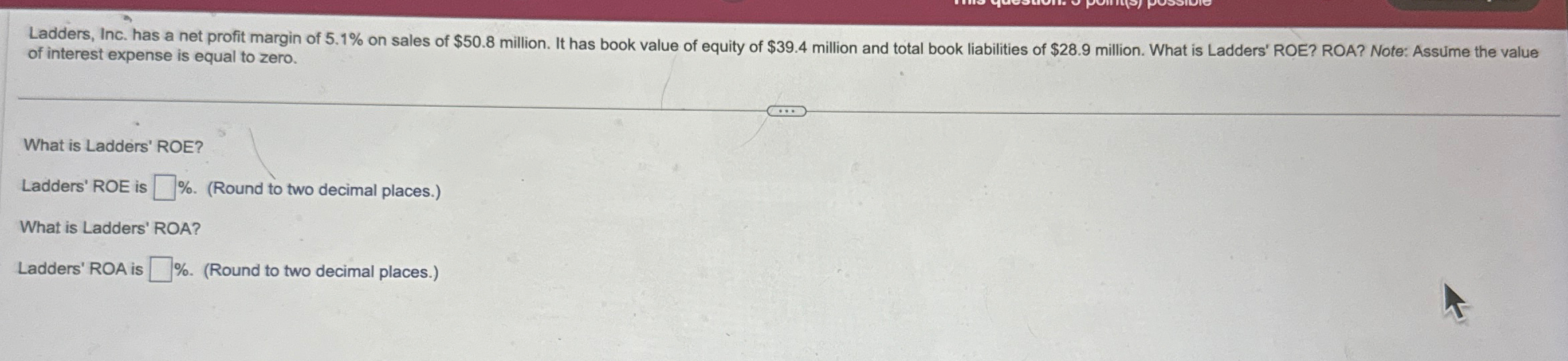 Solved Ladders, Inc. has a net profit margin of 5.1% ﻿on | Chegg.com