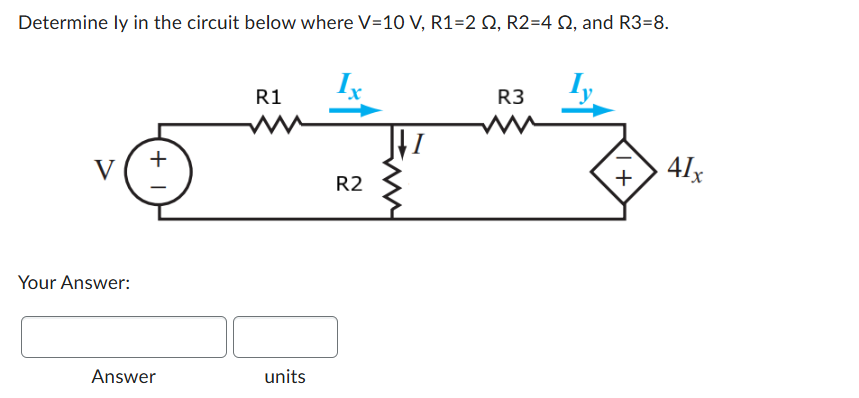 Solved Determine ly ﻿in the circuit below where | Chegg.com