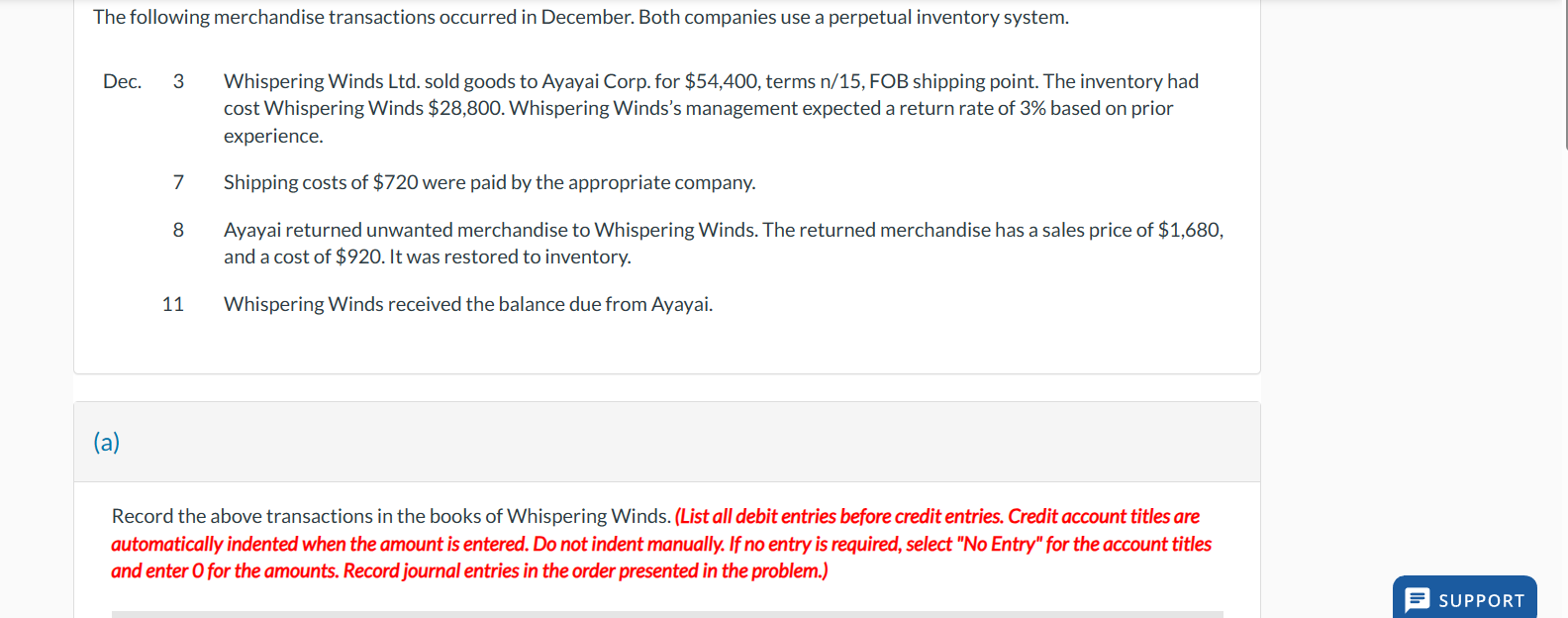 Solved The following merchandise transactions occurred in | Chegg.com