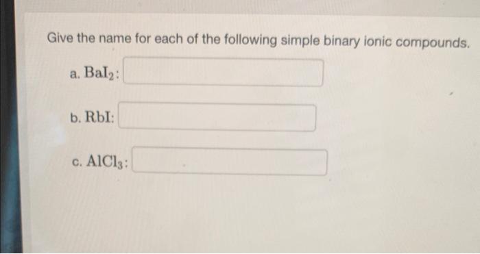Solved Give the name for each of the following simple binary | Chegg.com