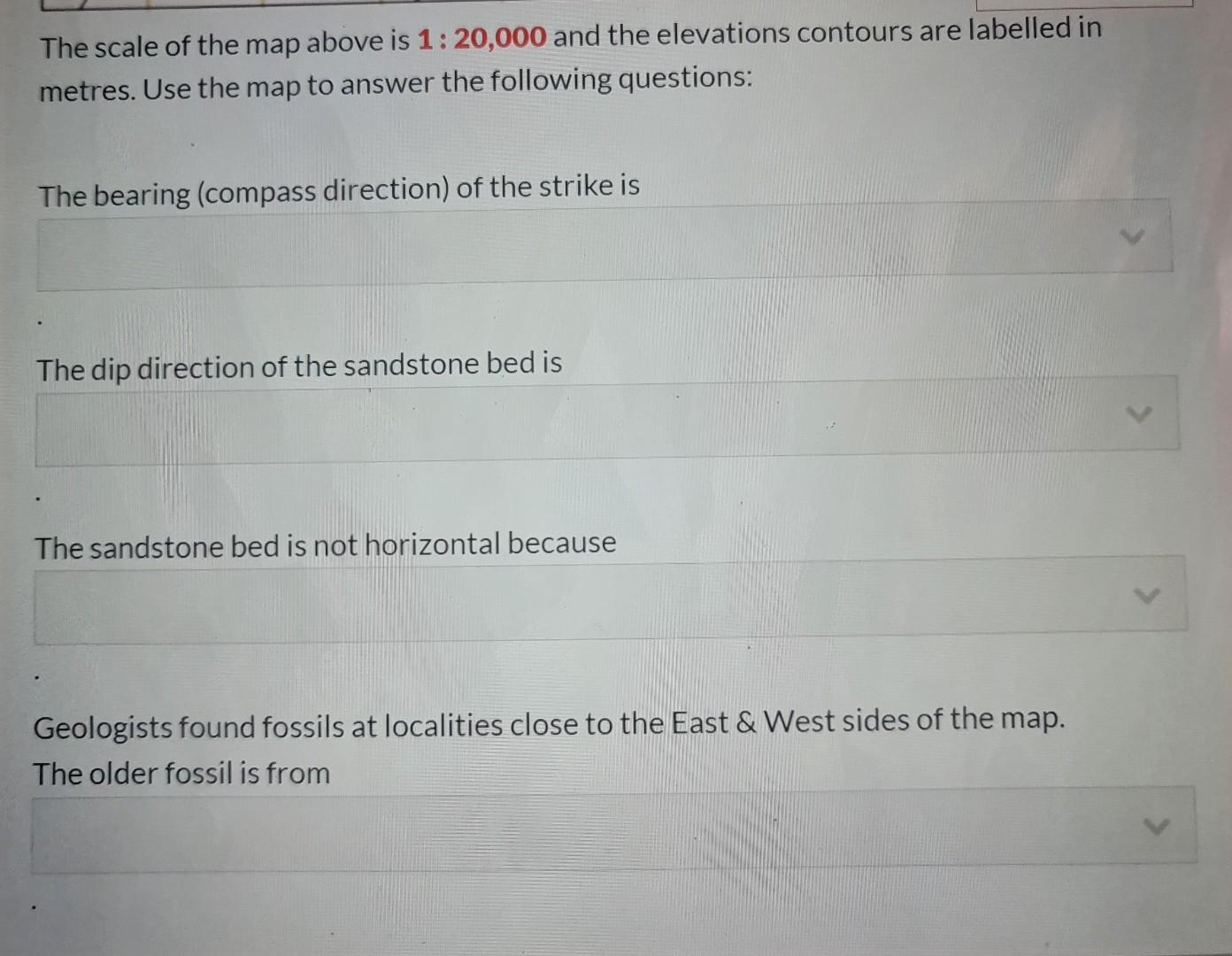 Solved metres. Use the map to answer the following | Chegg.com