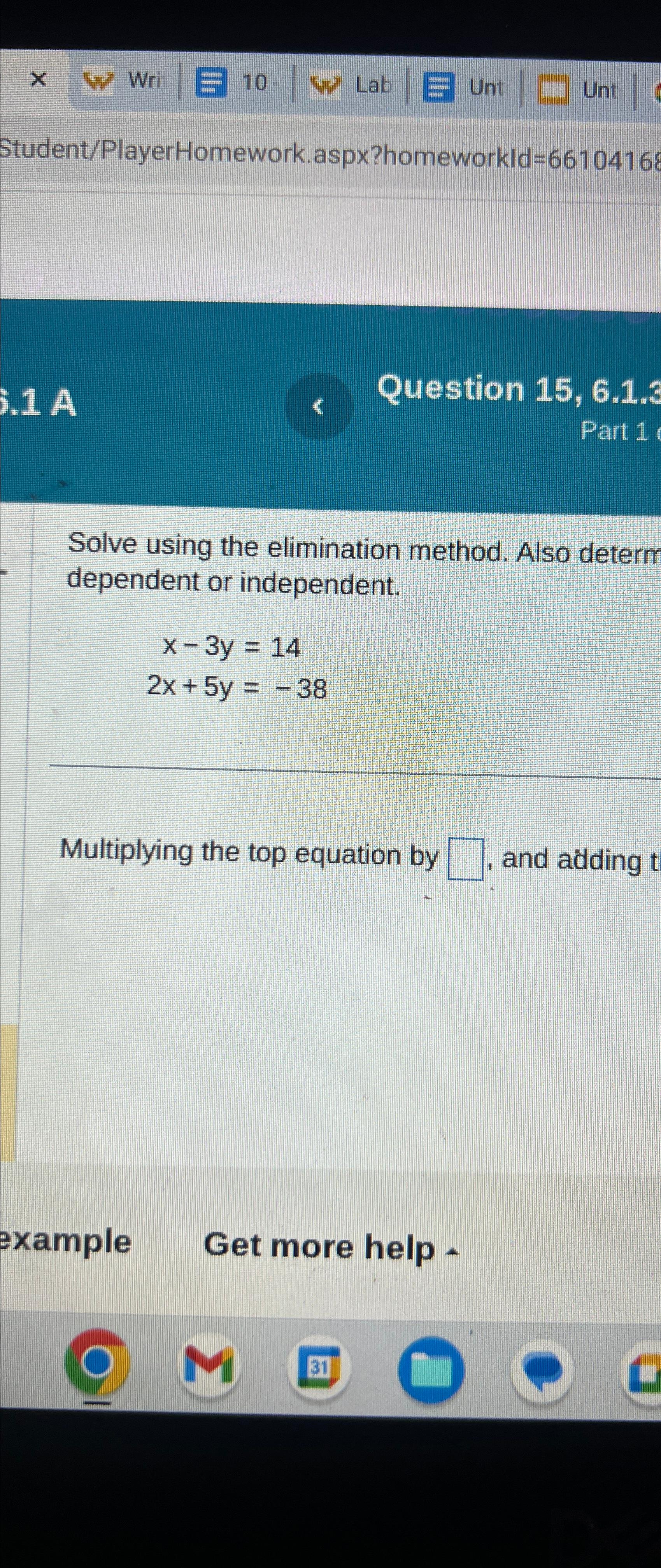 Solved Solve using the elimination method. Also determ | Chegg.com