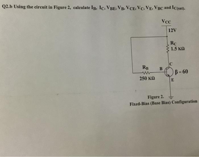 Solved Q2.b Using the circuit in Figure 2, calculate | Chegg.com