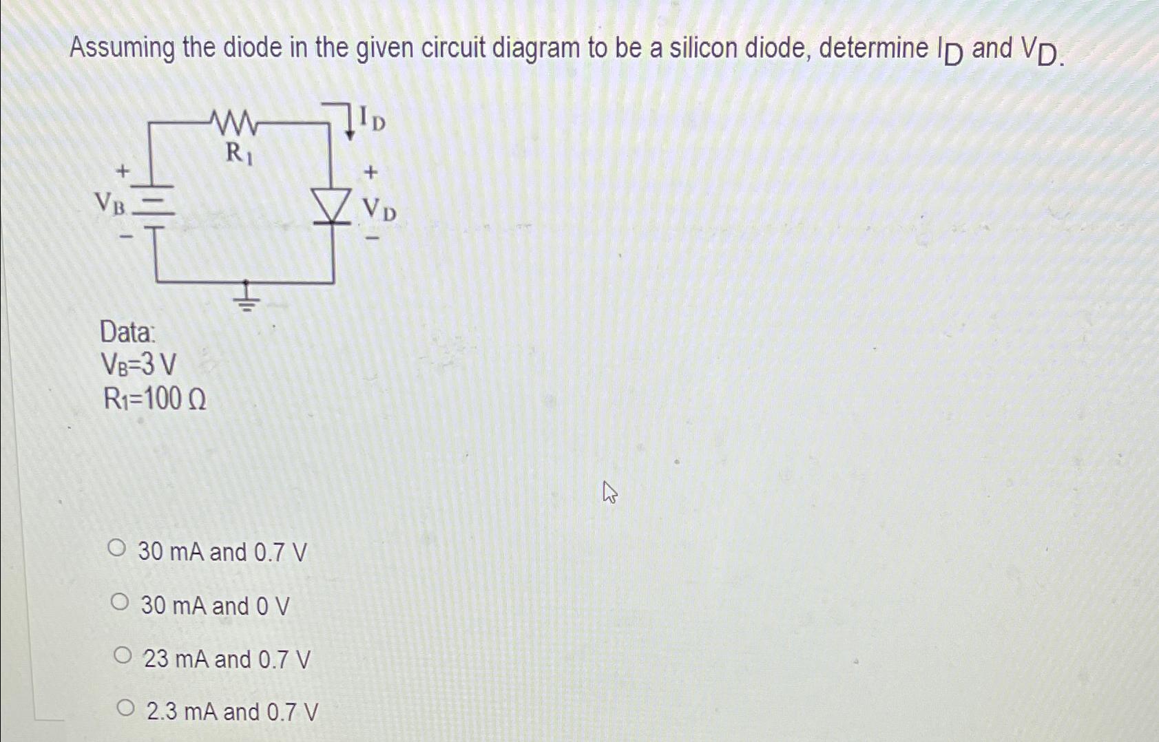 Solved Assuming the diode in the given circuit diagram to be | Chegg.com
