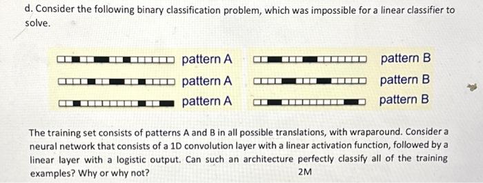 d. Consider the following binary classification | Chegg.com