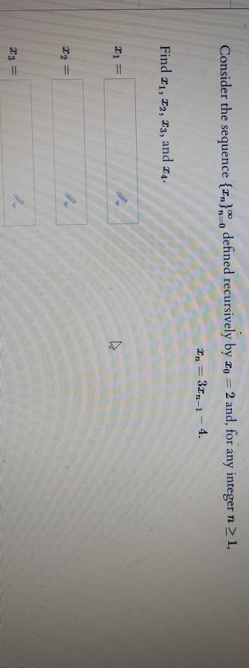Solved Consider the sequence {en} defined recursively by Io | Chegg.com