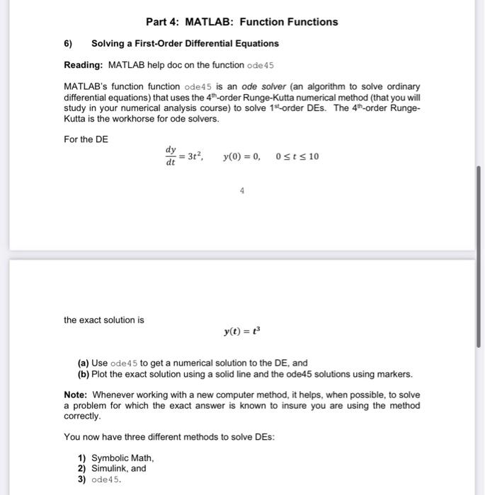 Solved 6) Solving a First-Order Differential Equations | Chegg.com