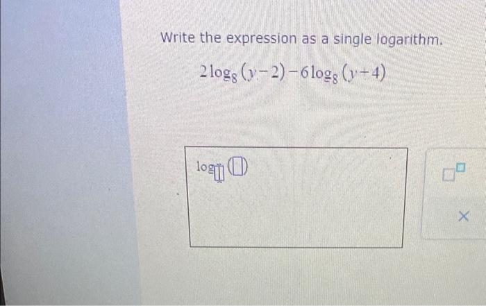 Solved Write the expression as a single logarithm. | Chegg.com
