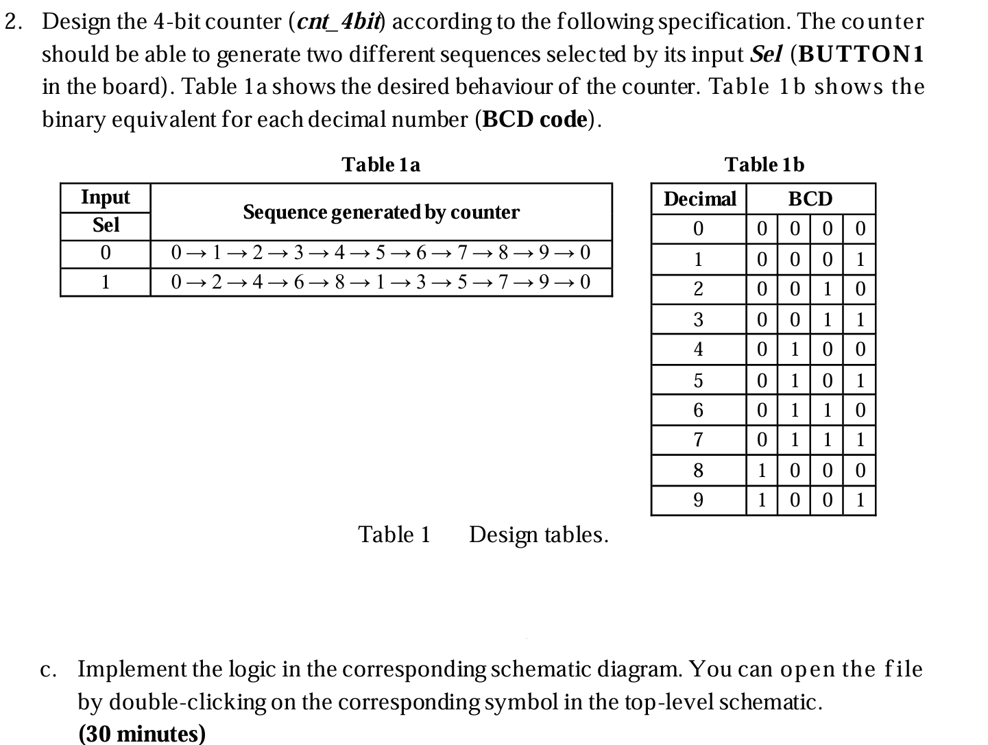Solved c. ﻿Implement the logic in the corresponding | Chegg.com