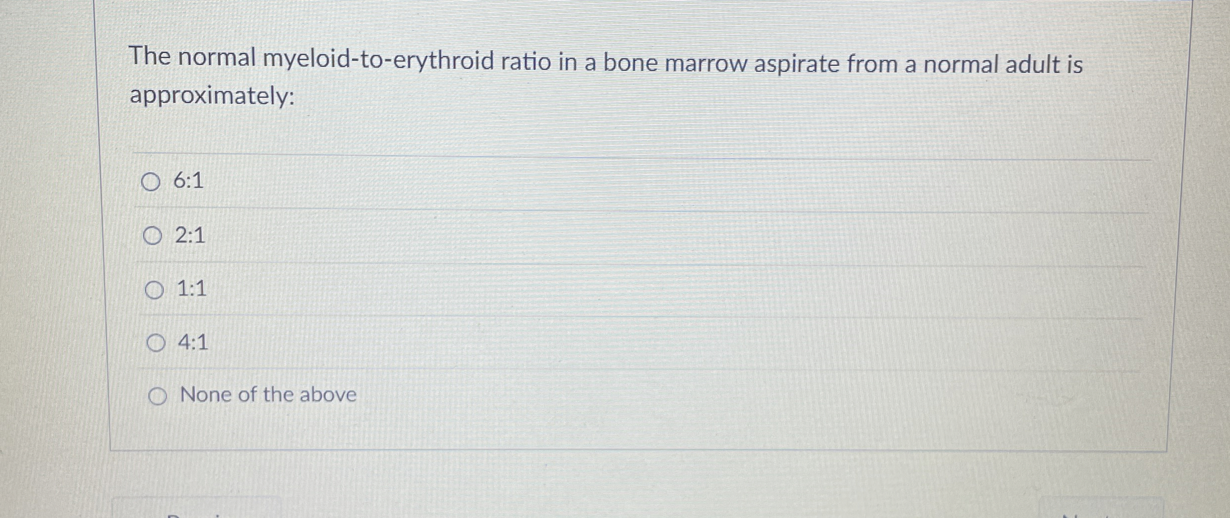 Solved The normal myeloid-to-erythroid ratio in a bone | Chegg.com