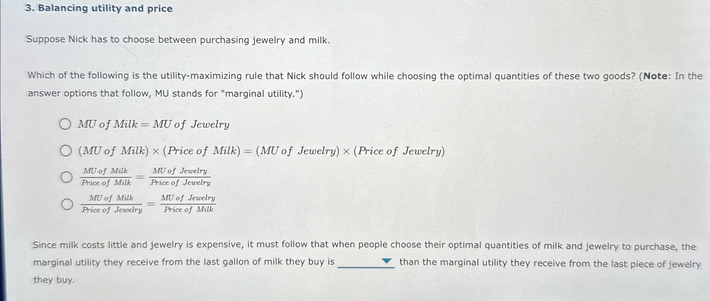 Solved Balancing utility and priceSuppose Nick has to choose | Chegg.com