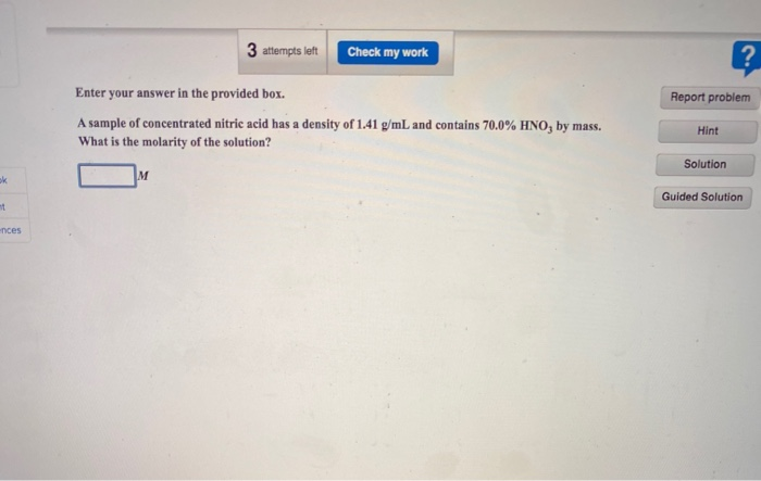 Solved 3 attempts left Check my work ? Report problem Enter | Chegg.com