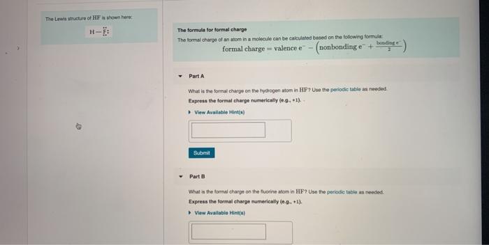 Solved The Lewis structure of HF is shown here: The formula | Chegg.com