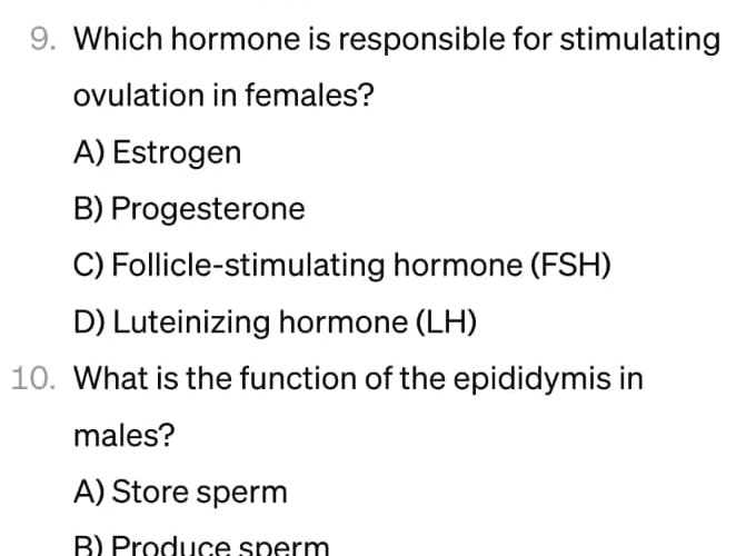 Solved Which hormone is responsible for stimulating | Chegg.com