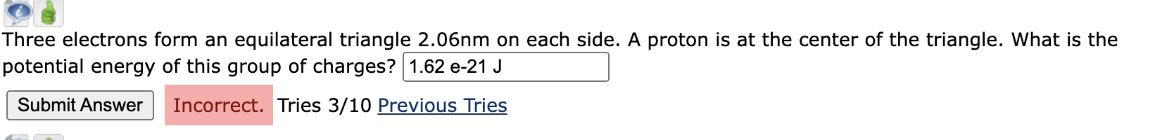 Solved Three electrons form an equilateral triangle 2.06nm | Chegg.com