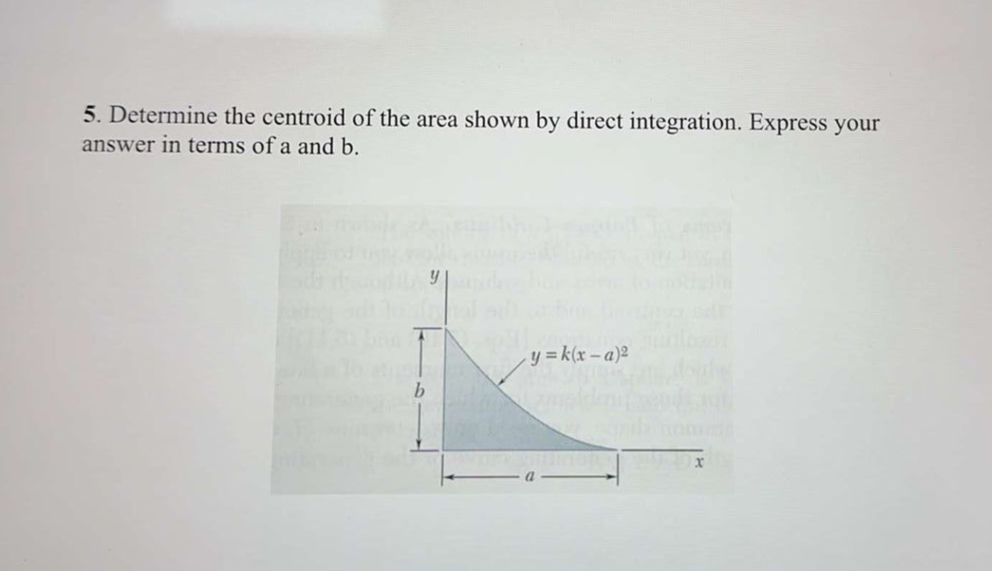 Solved 5. ﻿Determine the centroid of the area shown by | Chegg.com