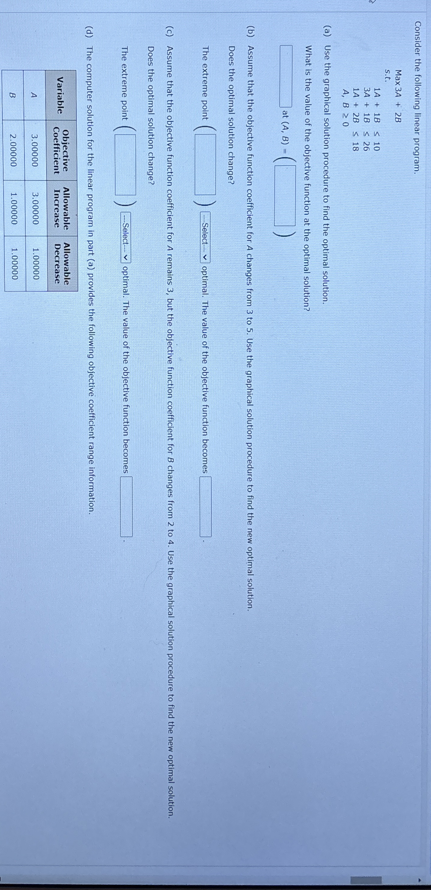 Solved answer for all the boxes please.Consider the | Chegg.com