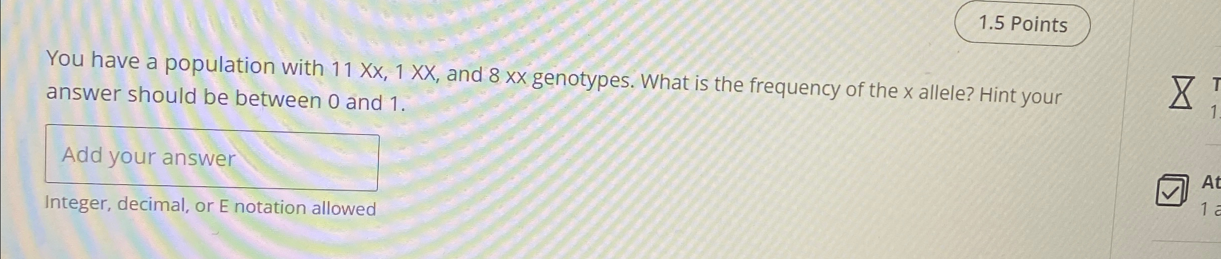 Solved 1.5 ﻿PointsYou have a population with 11xx,1xx, ﻿and | Chegg.com
