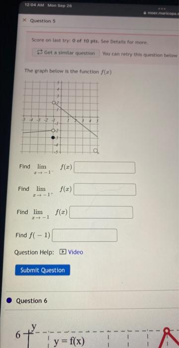 Solved The graph below is the function f(x) Find | Chegg.com