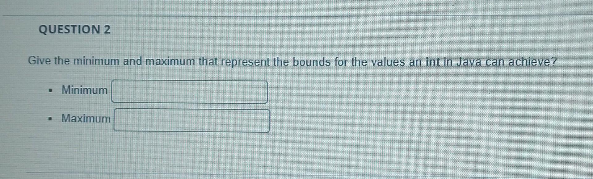 Solved Give the minimum and maximum that represent the | Chegg.com