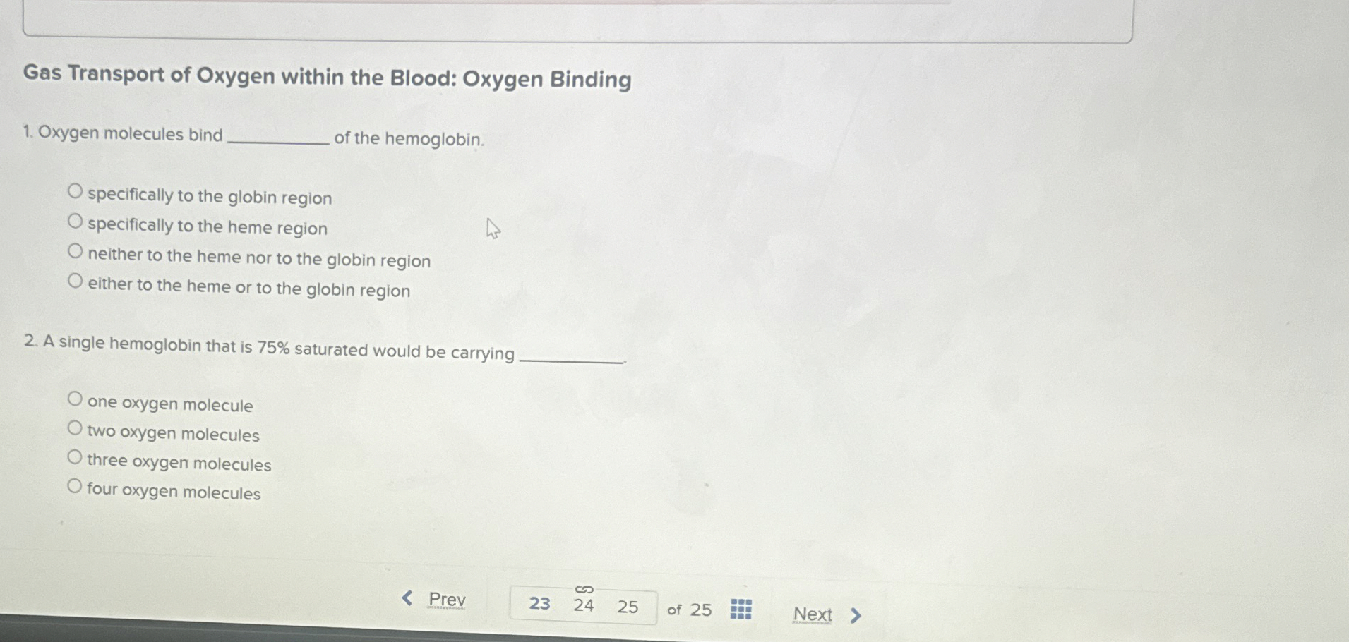 Solved Gas Transport of Oxygen within the Blood: Oxygen | Chegg.com