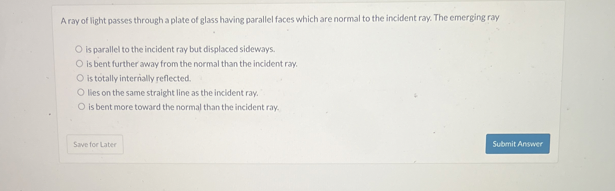 Solved A ray of light passes through a plate of glass having | Chegg.com